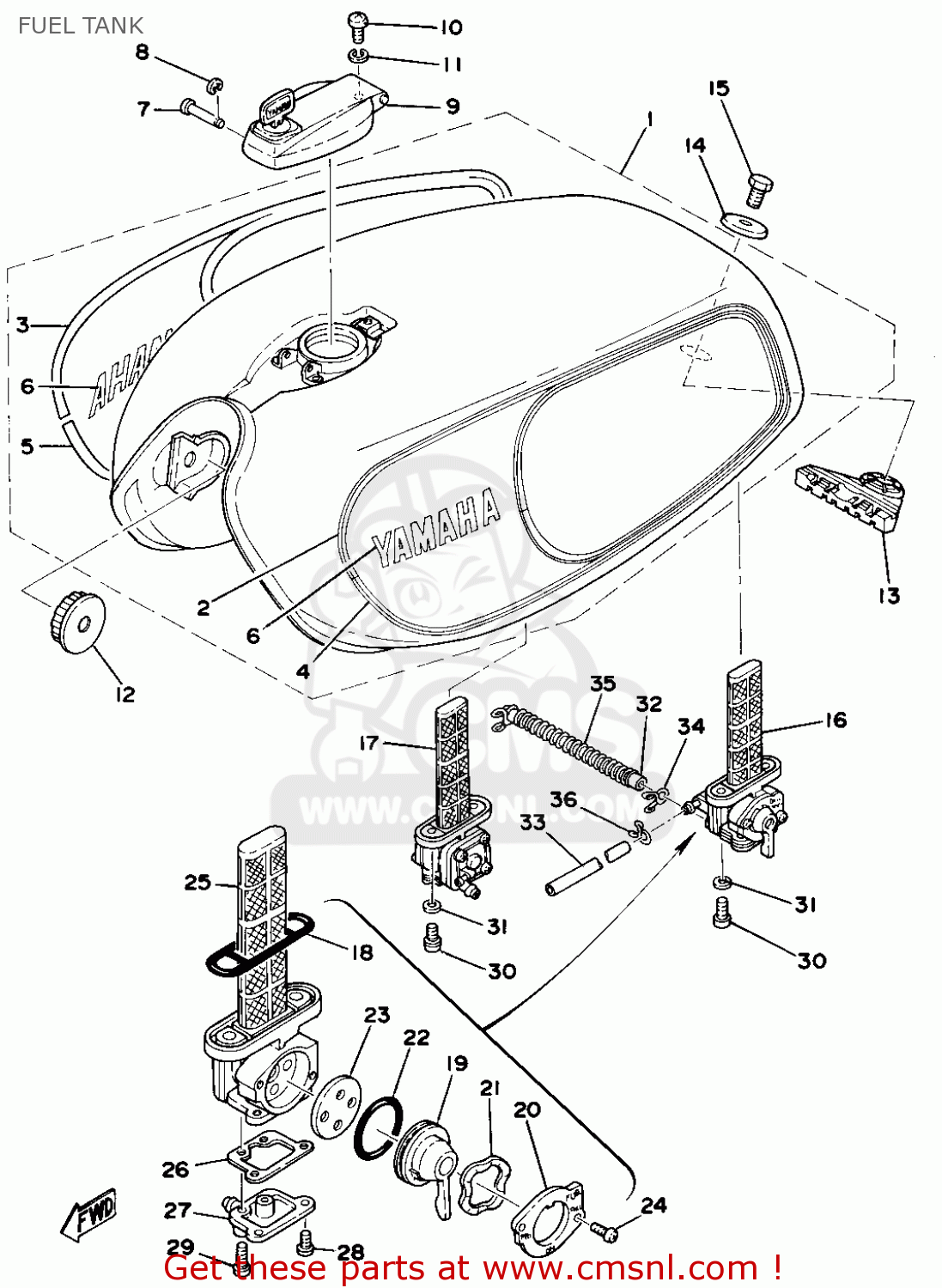 GRAPHIC, FUEL TANK UNDER LEFT FOR CRYSTAL SILVER for XS750 1978 USA CANADA - order at CMSNL