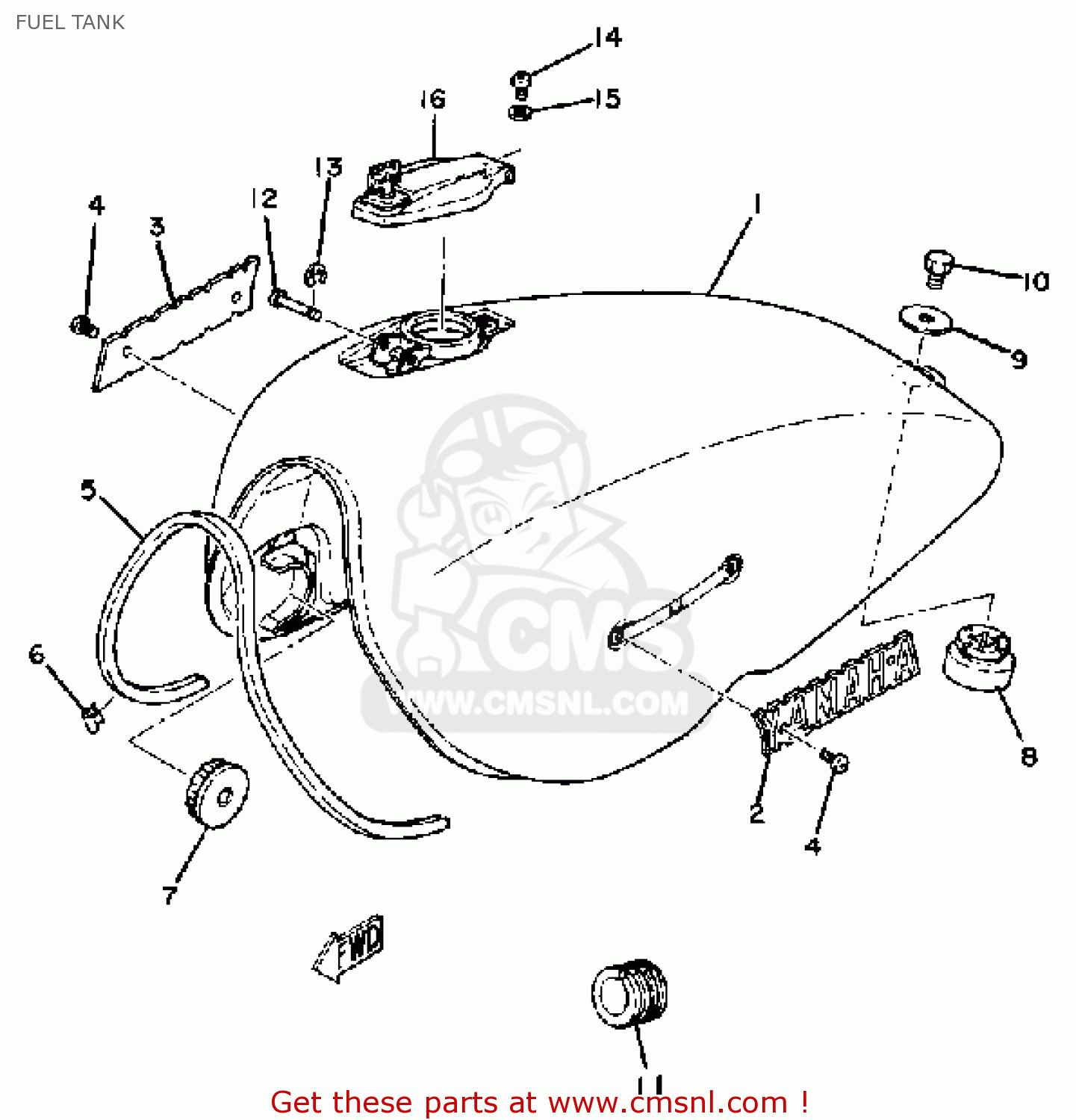 3H32416200: Emblem, Fuel Tank (r.h) Yamaha - buy the 3H3-24162-00 at CMSNL