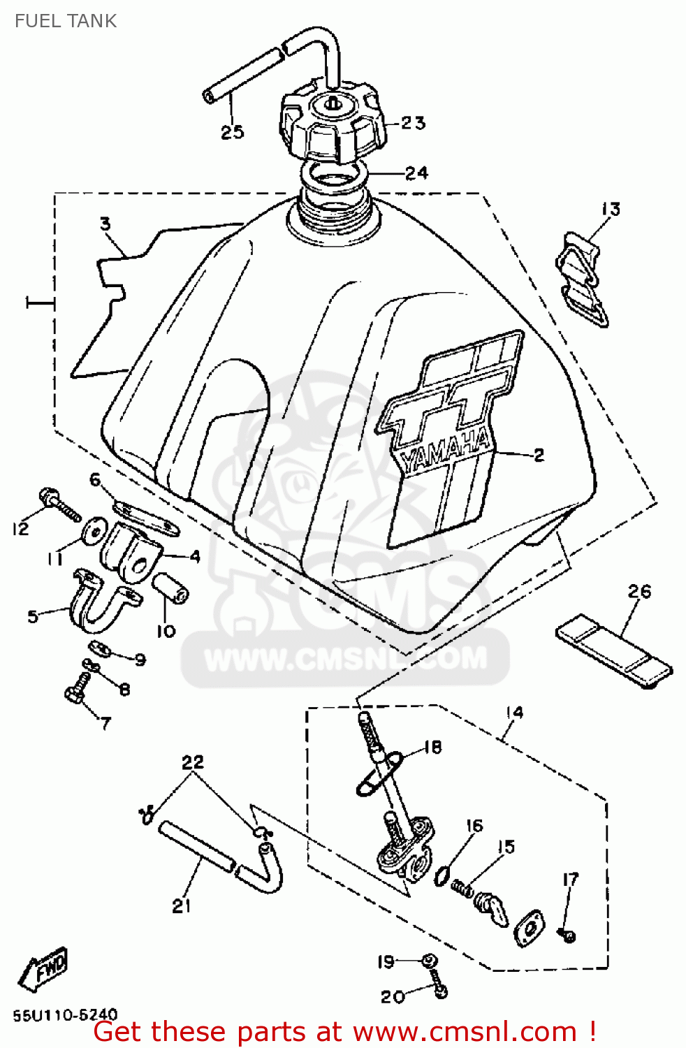 34K241100003: Fuel Tank Comp. Yamaha - buy the 34K-24110-00-03 at CMSNL