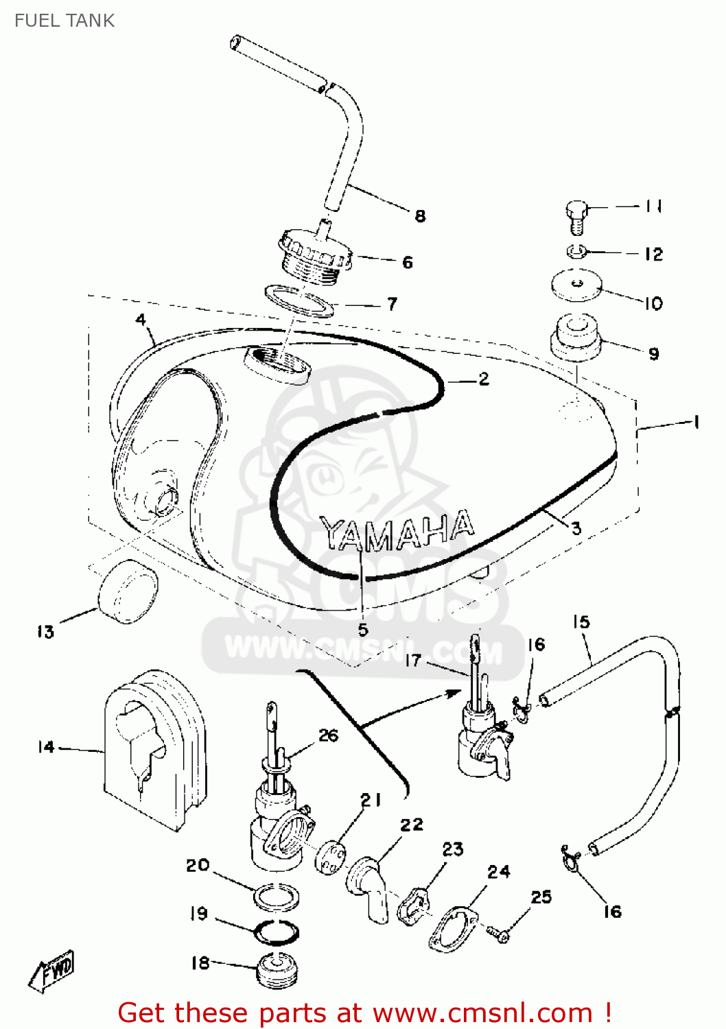5252424401: Stripe, Fuel Tank Center Yamaha - buy the 525-24244-01 at CMSNL