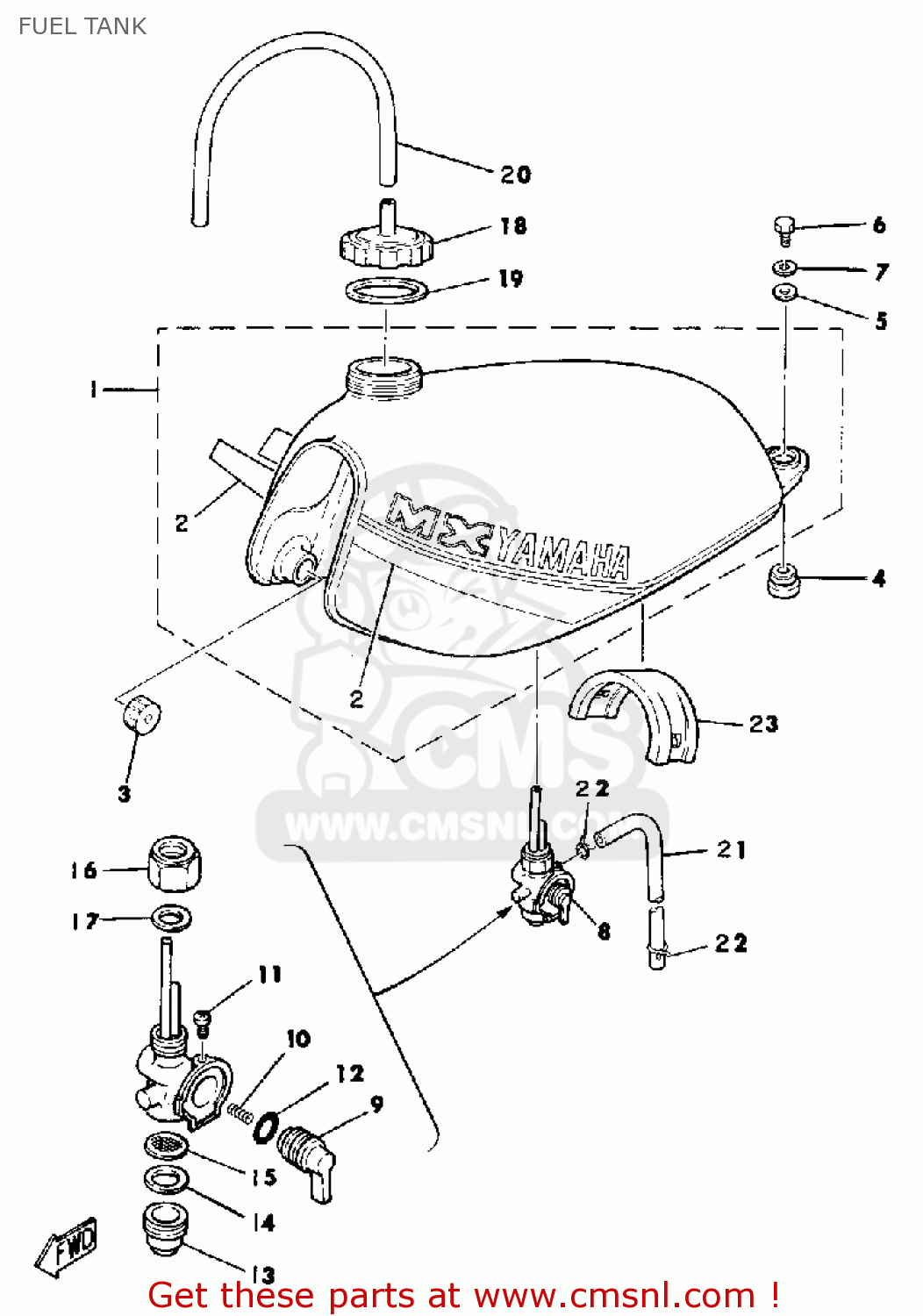 2N424110Y0X3: Fuel Tank Comp. Yamaha - buy the 2N4-24110-Y0-X3 at CMSNL