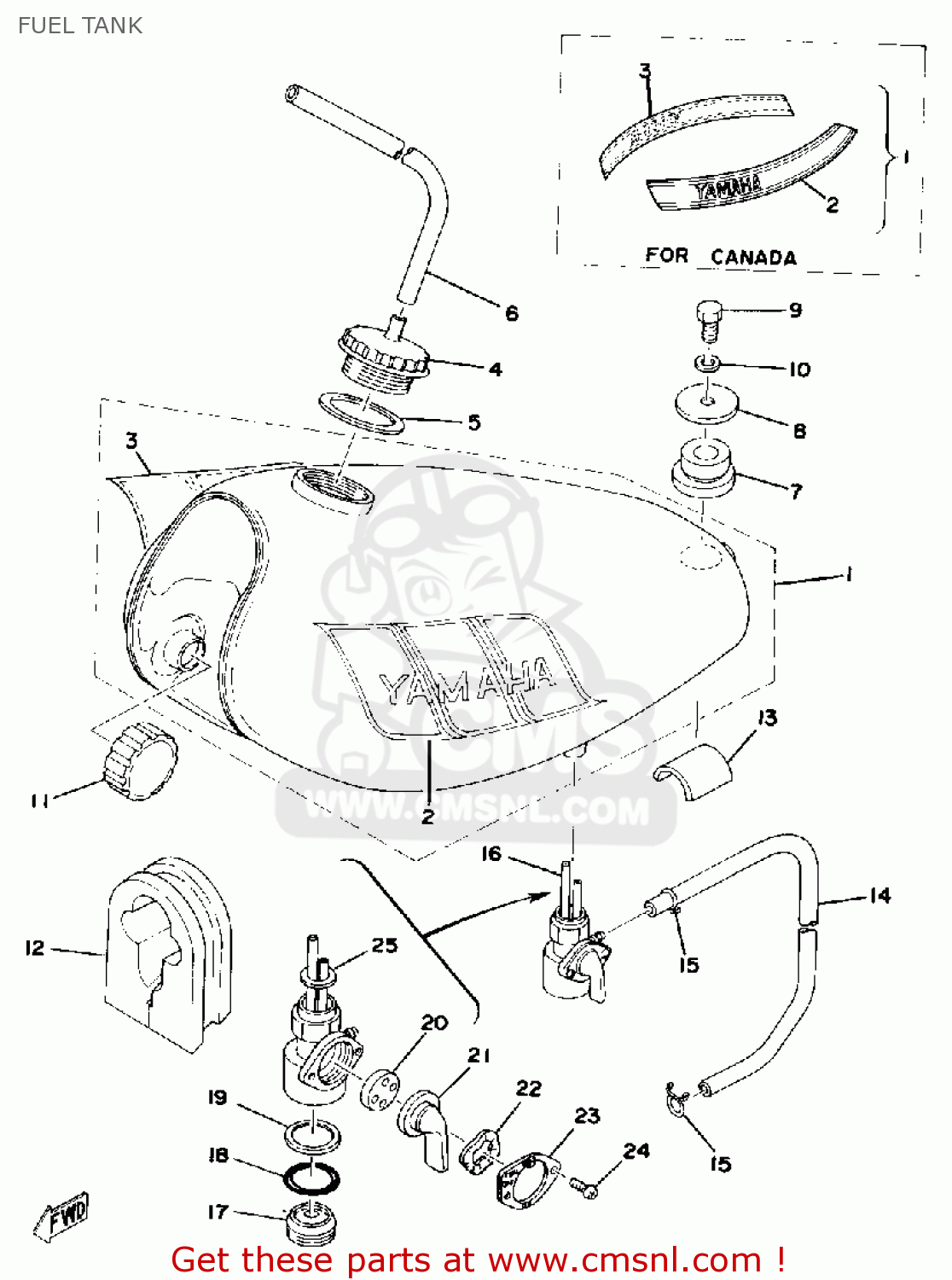 4082424500: Graphic, Fuel Tank Right For Canada Yamaha - buy the 408-24245-00 at CMSNL
