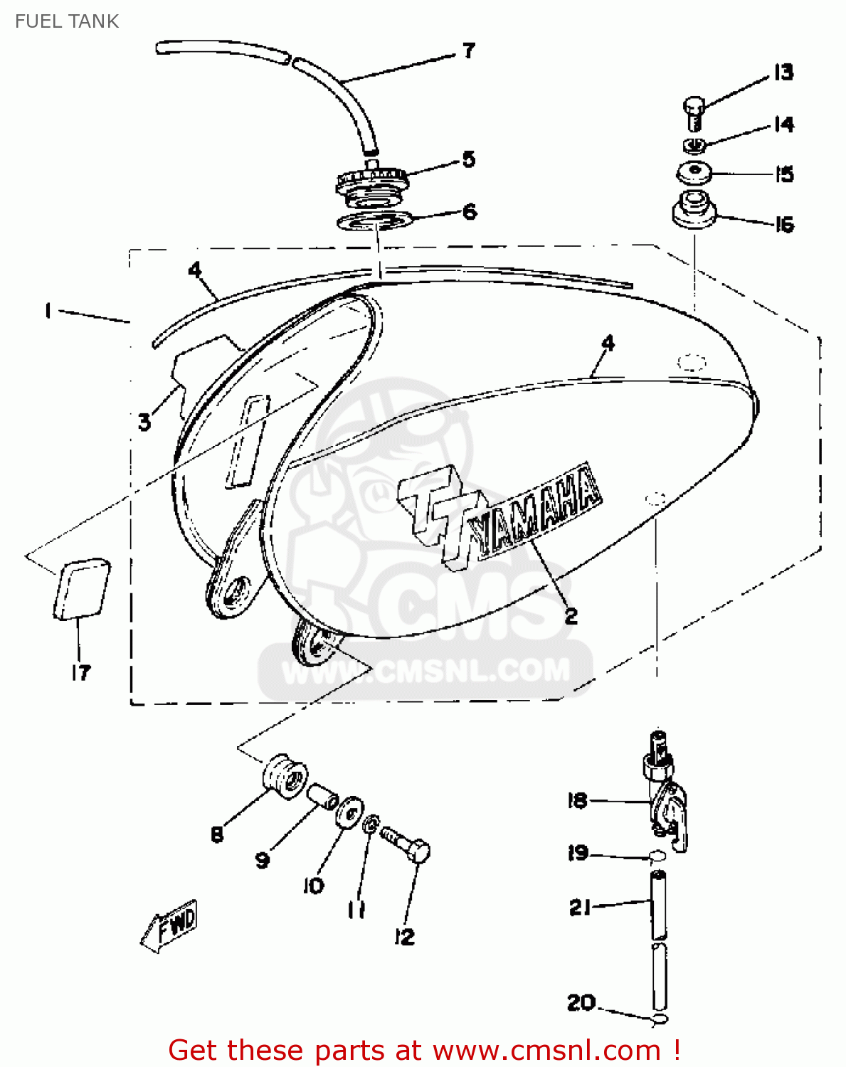 1T12411001: Fuel Tank Comp Yamaha - buy the 1T1-24110-01 at CMSNL