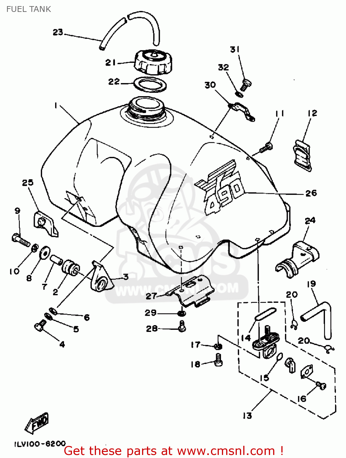 1LV2411000: Fuel Tank Comp. Yamaha - buy the 1LV-24110-00 at CMSNL