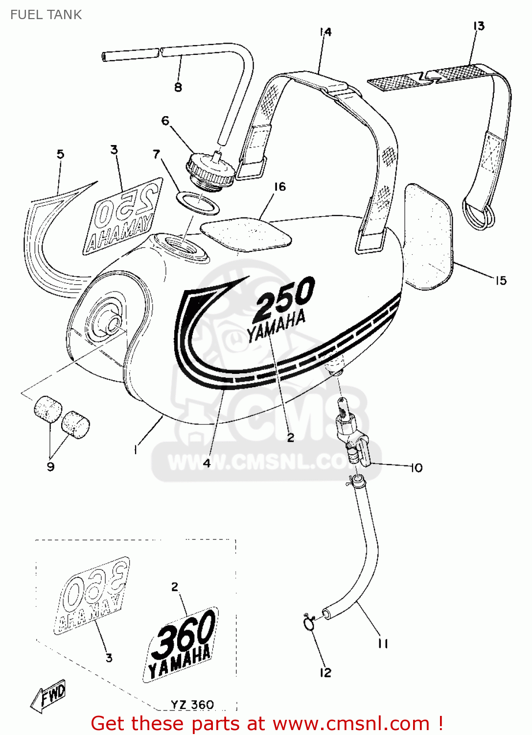 4832416200: Emblem, Fuel Tank Right Yamaha - buy the 483-24162-00 at CMSNL