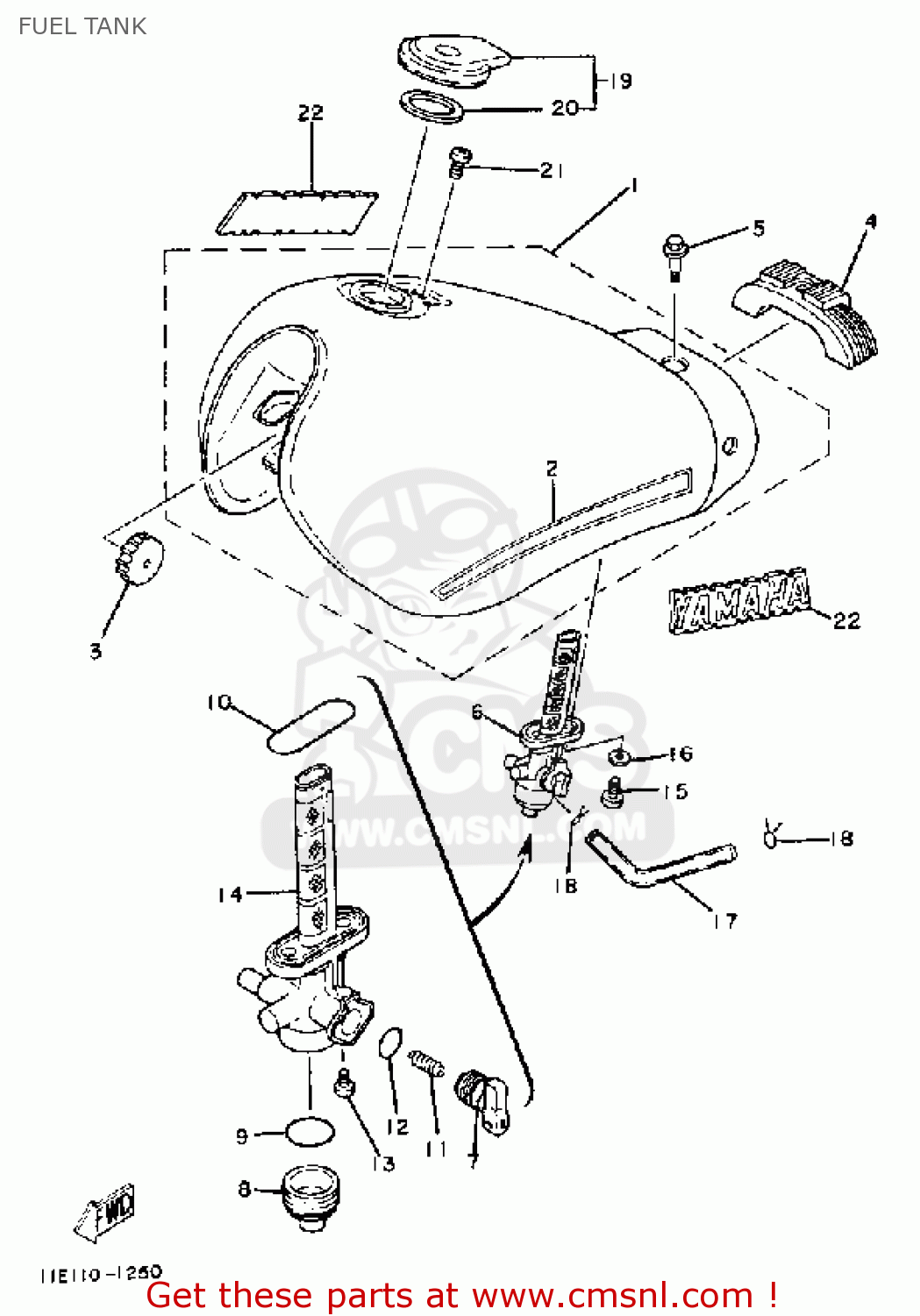 5H0241100003: Fuel Tank Comp Ur Cardinal Red Yamaha - buy the 5H0-24110 ...