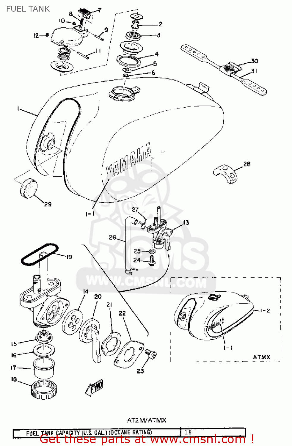 3182424400: Graphic, Fuel Tank Left Yamaha - buy the 318-24244-00 at CMSNL