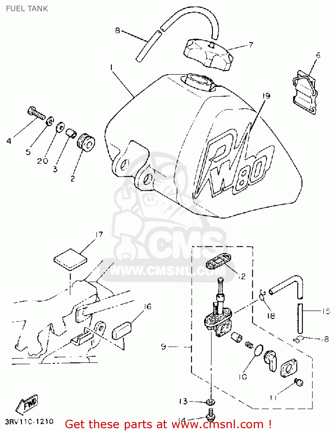 3RV2424400: Graphic, Fuel Tank 1 Yamaha - buy the 3RV-24244-00 at CMSNL