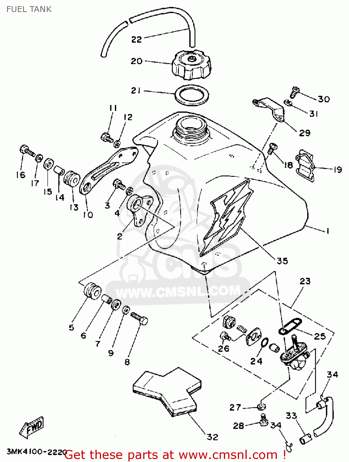 3MK2424410: Graphic, Fuel Tank 1 Yamaha - buy the 3MK-24244-10 at CMSNL
