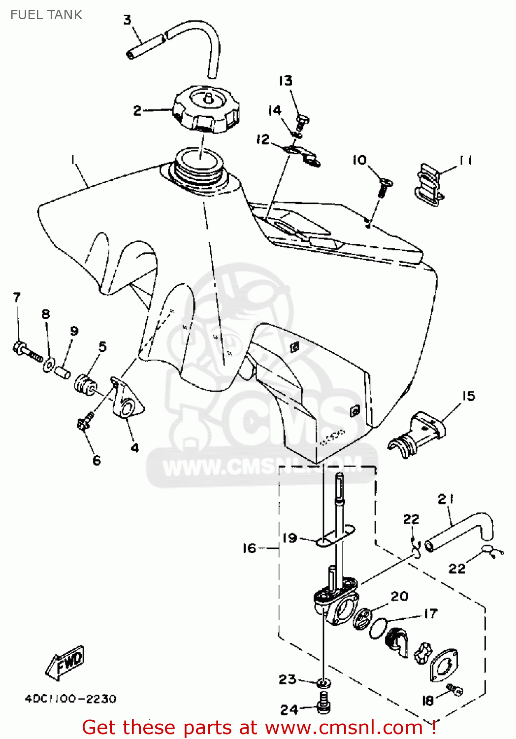 4DC2411000: Fuel Tank Comp. Yamaha - buy the 4DC-24110-00 at CMSNL