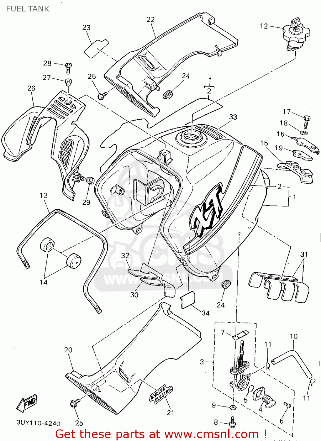 3TB2411000X8: Fuel Tank Comp. Yamaha - buy the 3TB-24110-00-X8 at CMSNL