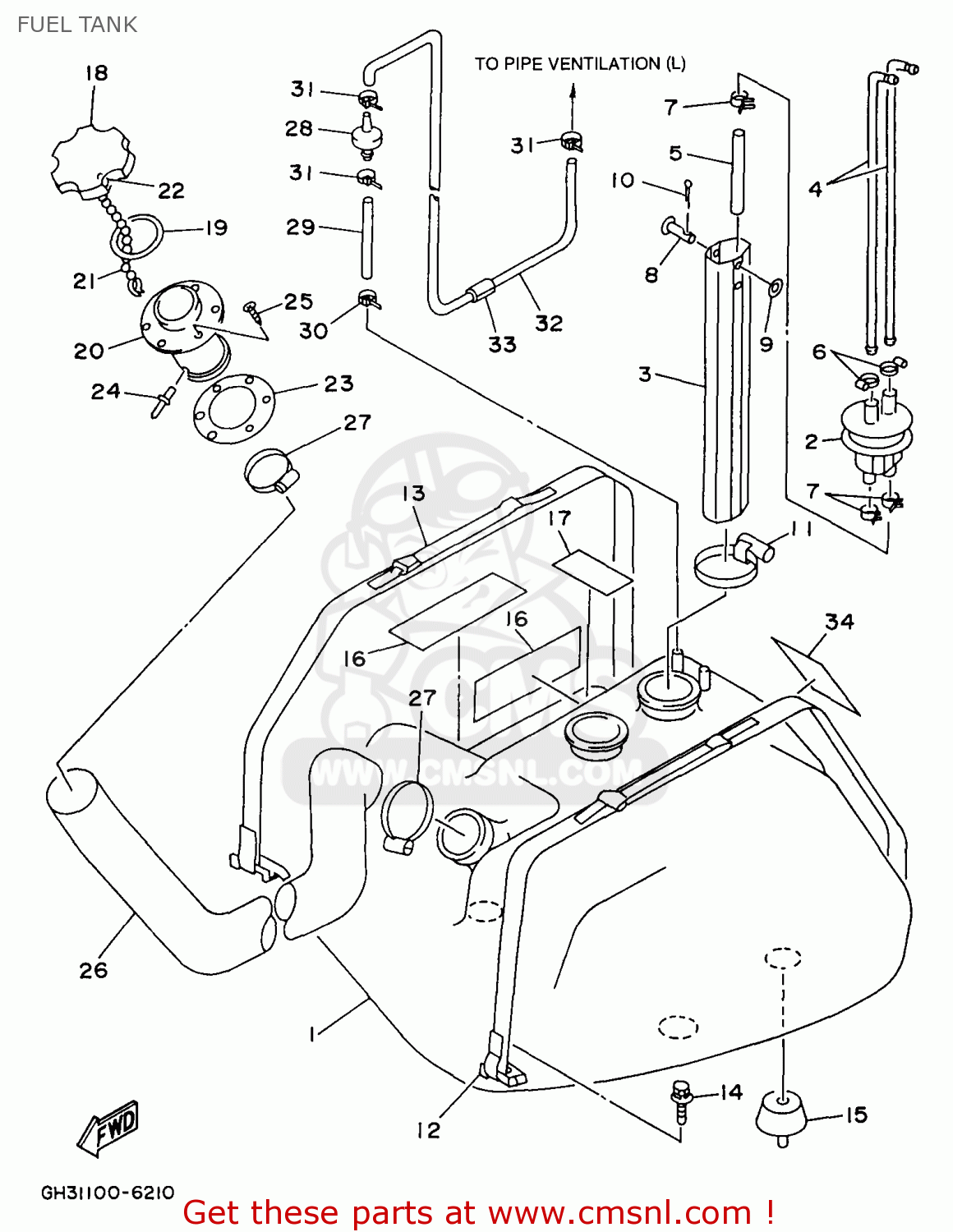 LABEL,FUEL TANK for XL700Y 2000 - order at CMSNL