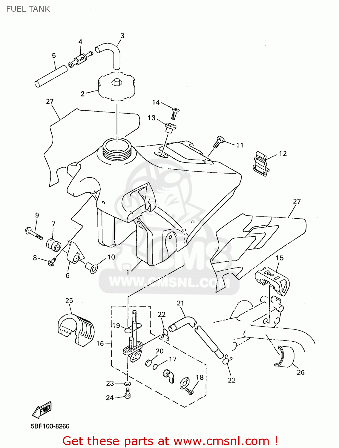 FUEL TANK COMP. for WR400F 1998 (W) USA ENGLAND - order at CMSNL