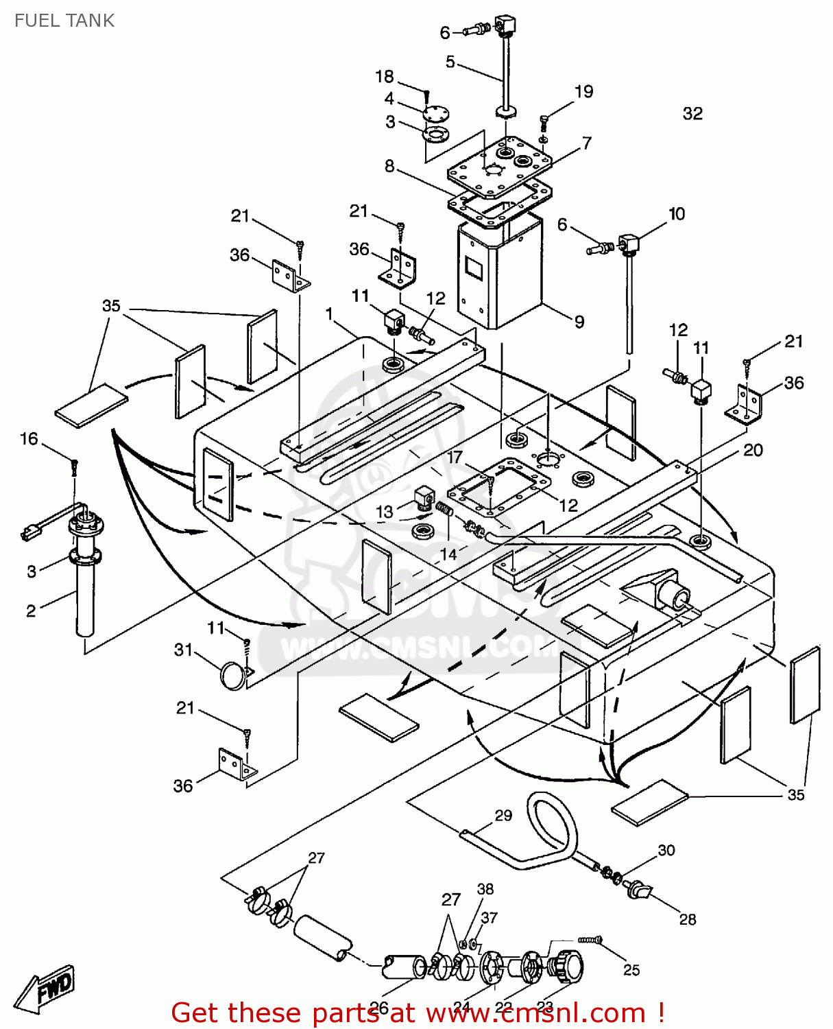 GP1U771L00: Insert, Fuel Tank 1 (sump Box) Yamaha - buy the GP1-U771L ...