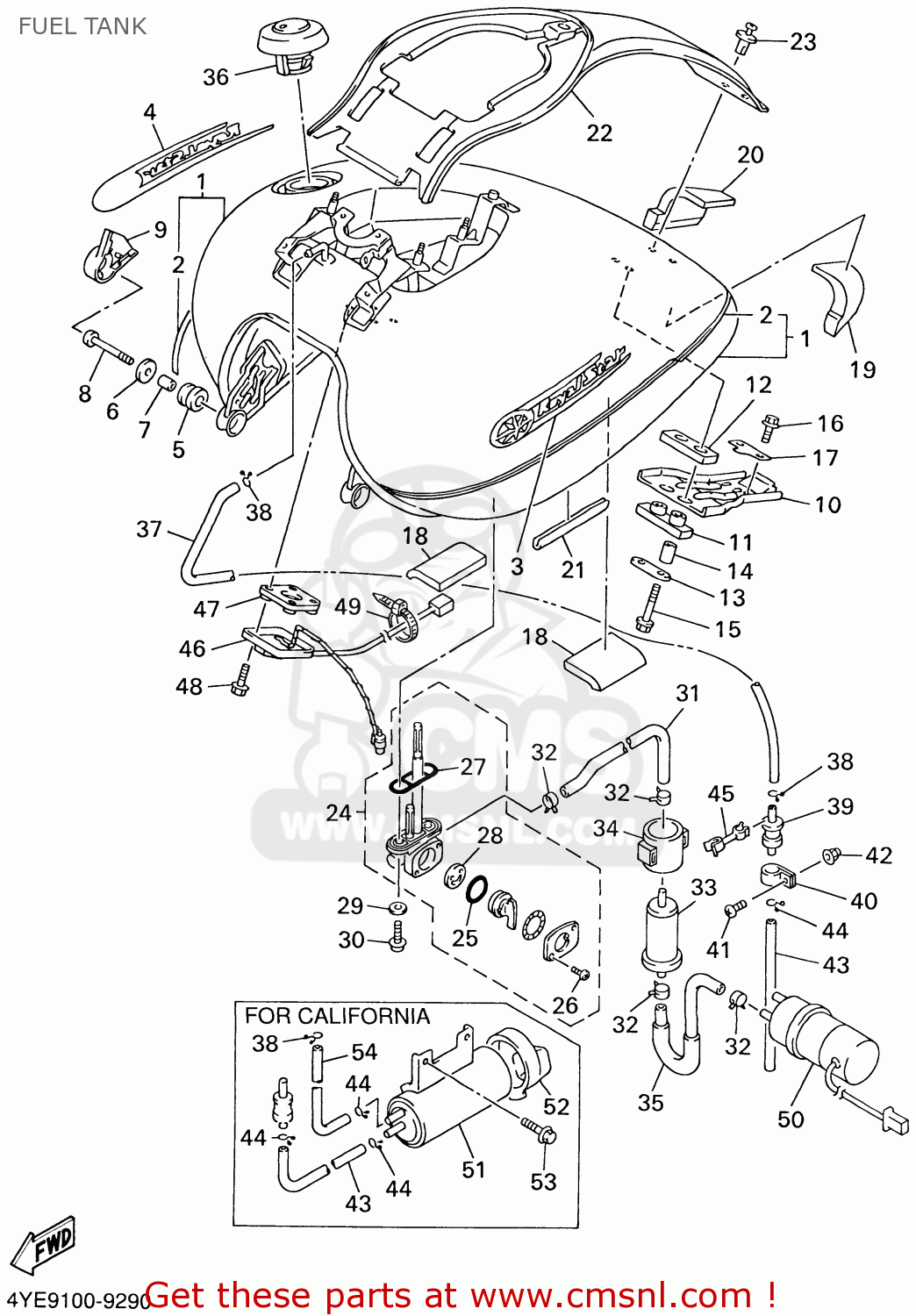 4NKY24101002: Fuel Tank Comp. Yamaha - buy the 4NK-Y2410-10-02 at CMSNL