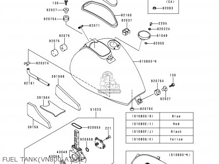 510805188L1: Fuel Tank,complete,candy Cardinal Red Kawasaki - buy the ...