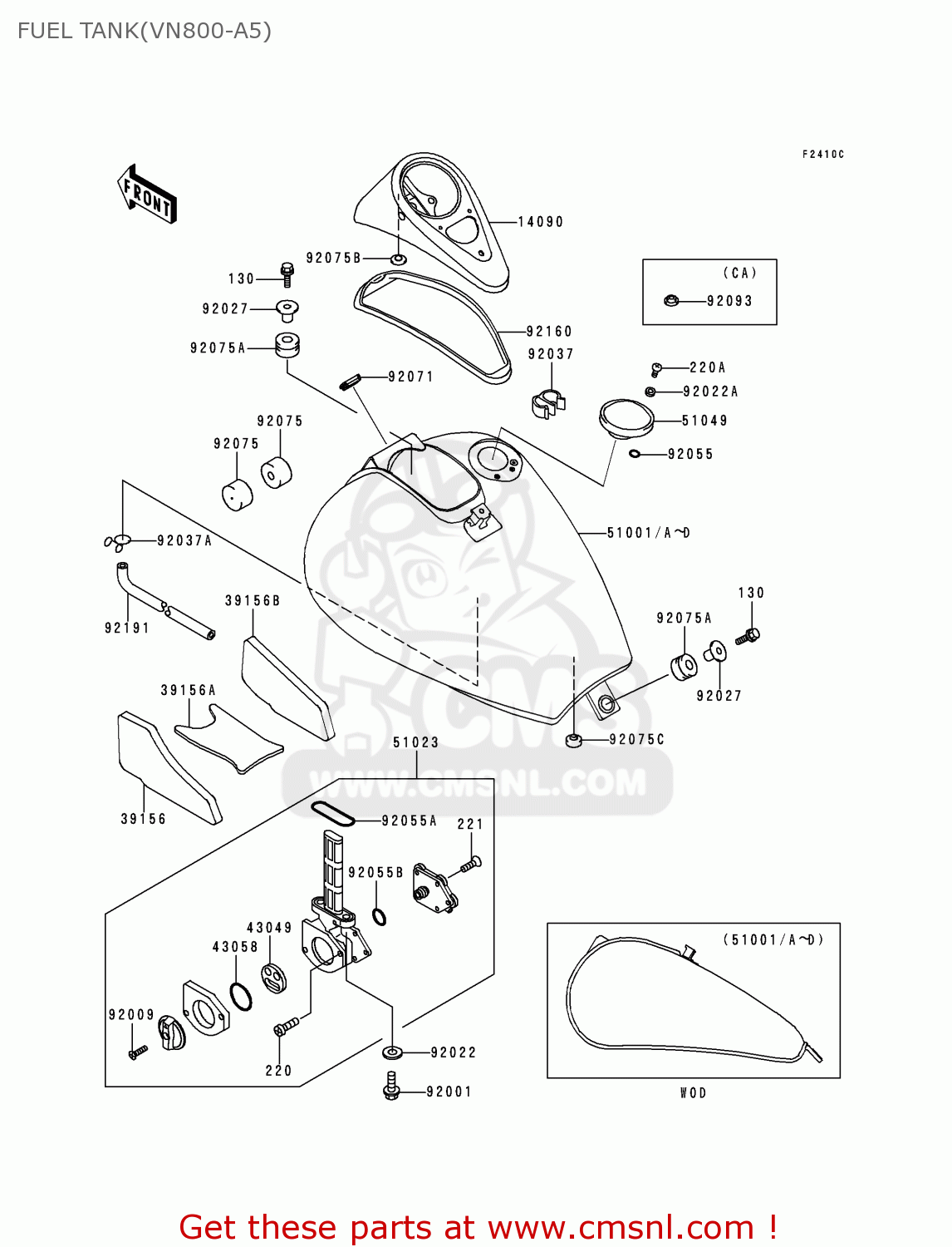 510011531B1: Fuel Tank,complete,firecracker Red Kawasaki - buy the ...