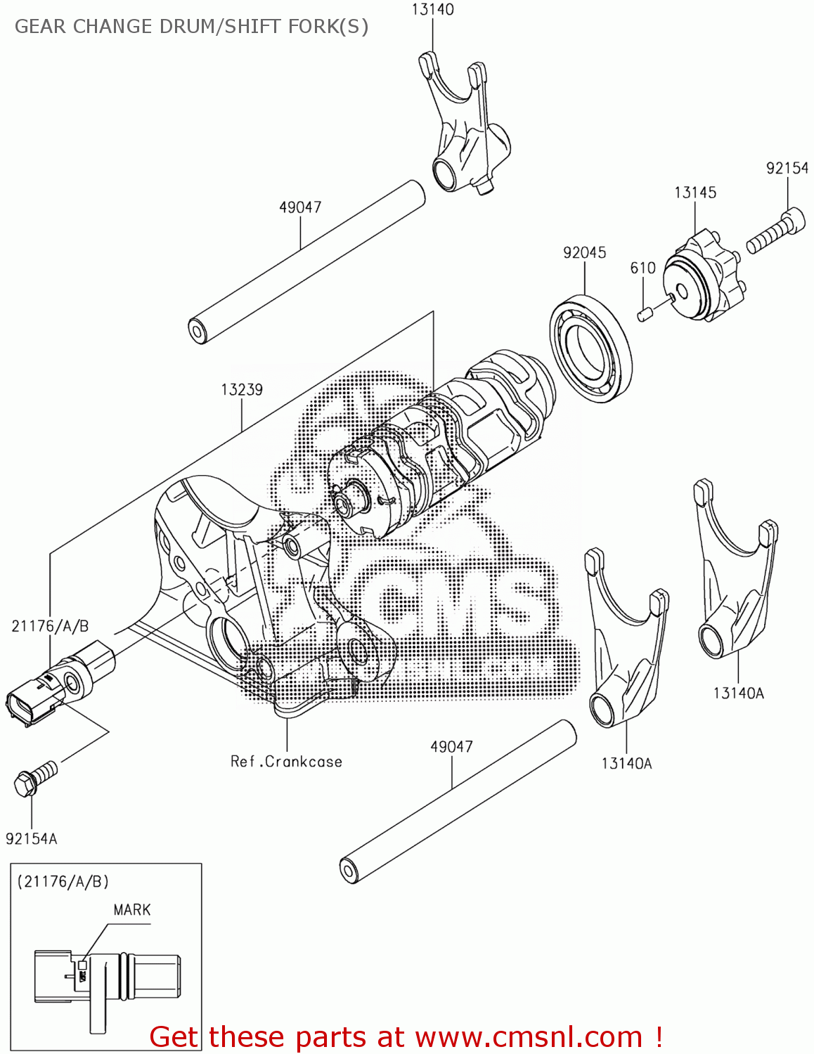 211760845: Sensor,gear Position, Kawasaki - buy the 21176-0845 at CMSNL