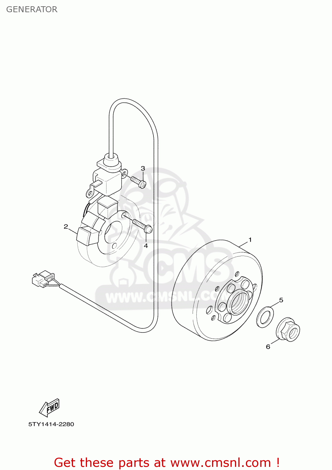 5TYH145000: Rotor Assy Yamaha - buy the 5TY-H1450-00 at CMSNL