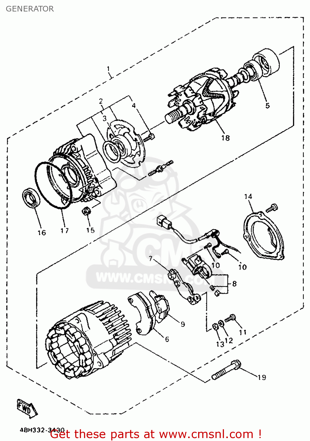 4KG8160000: A.c. Generator Assy Yamaha - buy the 4KG-81600-00-00 at CMSNL