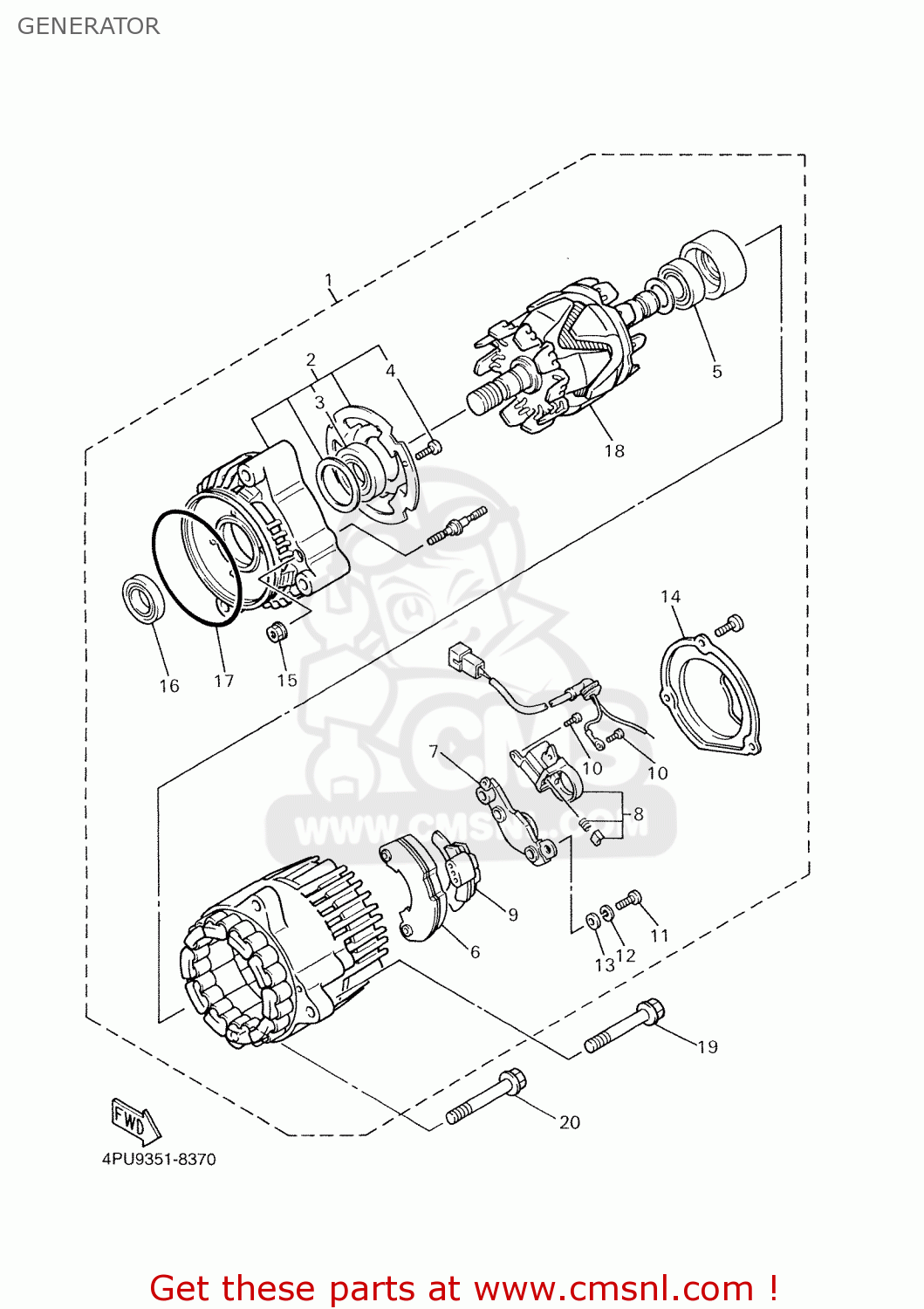 5EA8160000: A.c. Generator Assy Yamaha - buy the 5EA-81600-00 at CMSNL
