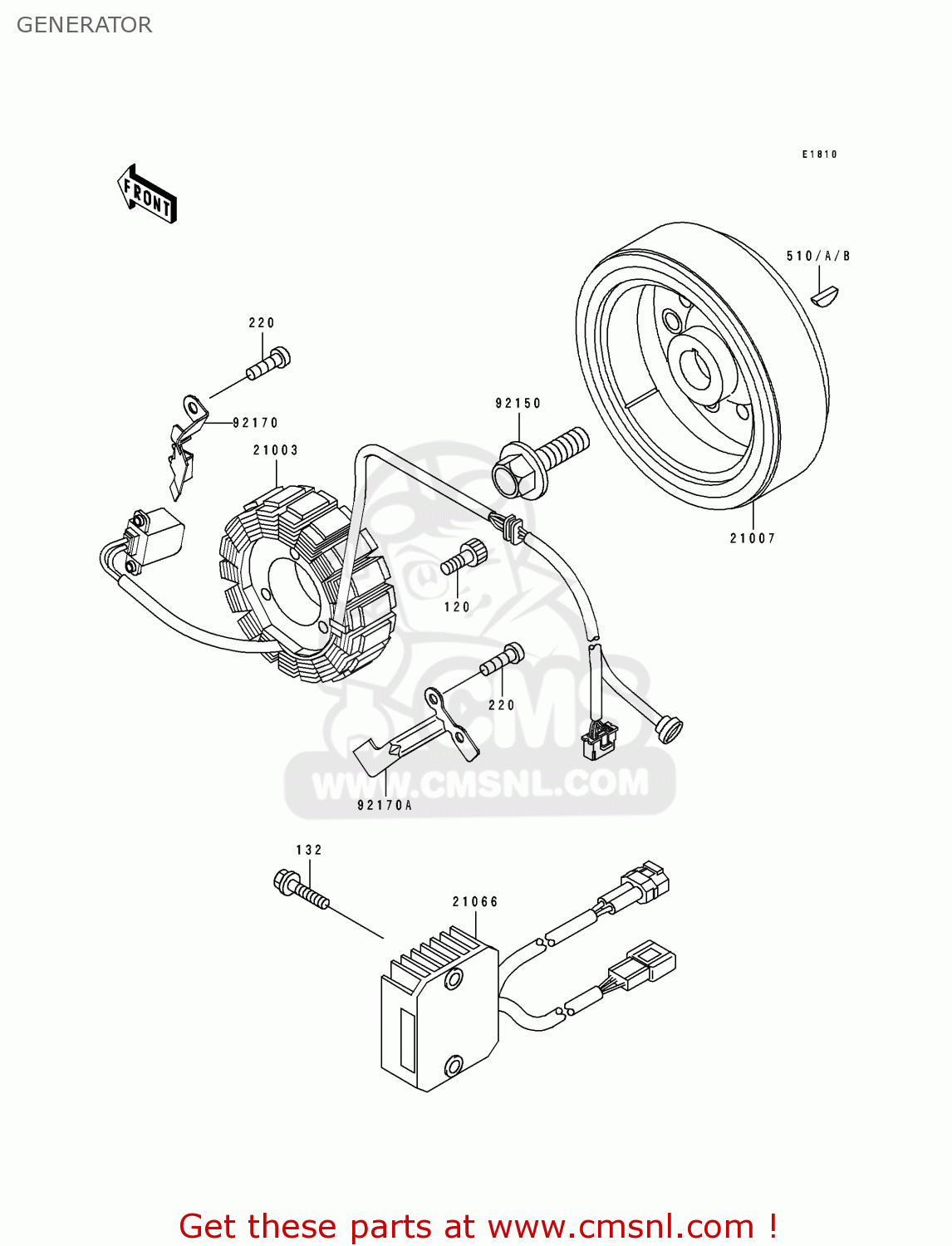 210071254: Rotor,magneto Kawasaki - buy the 21007-1254 at CMSNL