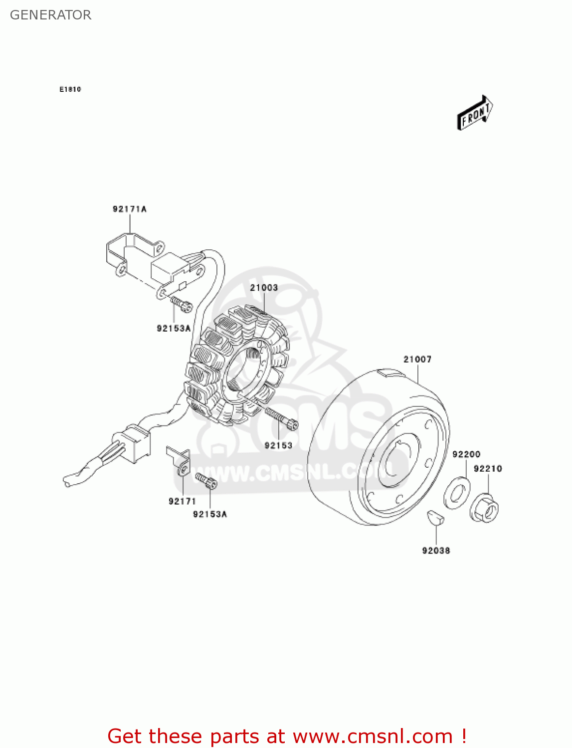 92210S127: Nut Kawasaki - buy the 92210-S127 at CMSNL