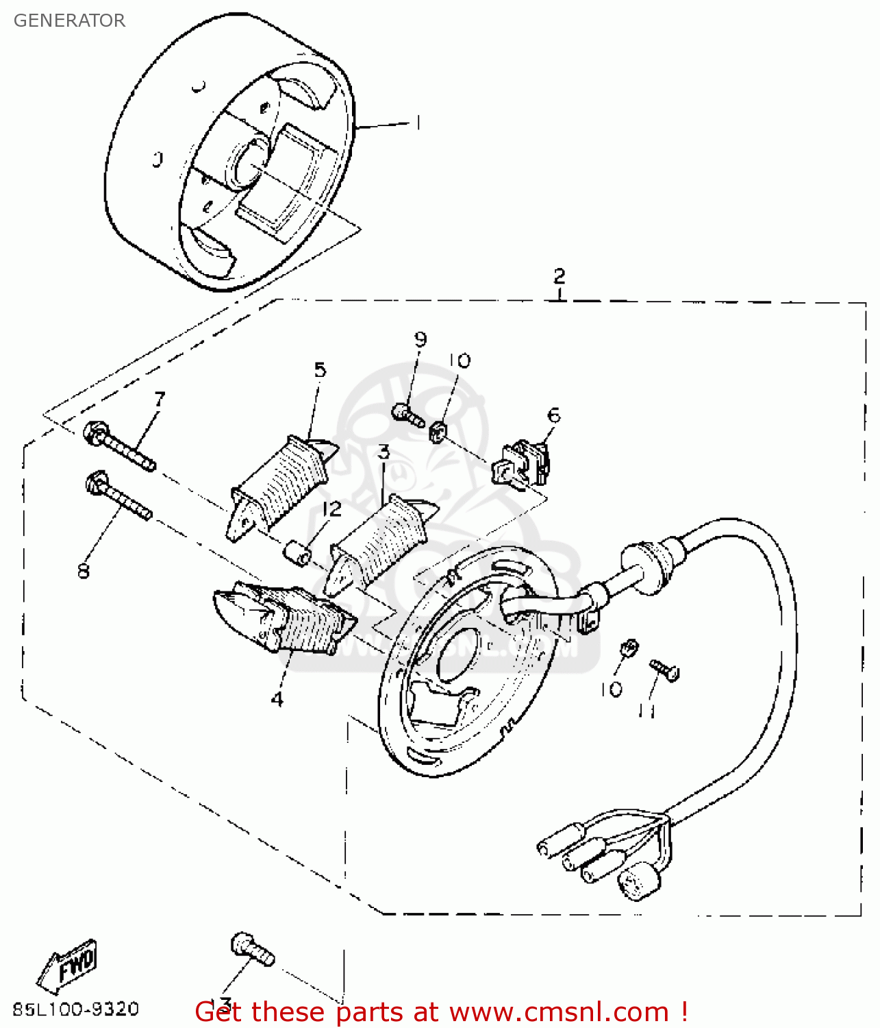85L8555001: Rotor Assy Yamaha - buy the 85L-85550-01 at CMSNL