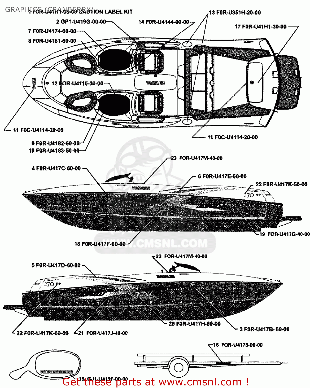 F0RU417D60: Graphic 3, (deck Starboard) Aft Yamaha - buy the F0R-U417D ...