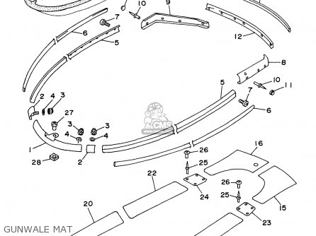 GJ3U251930: Inner Gunwale(red) Yamaha - buy the GJ3-U2519-30 at CMSNL