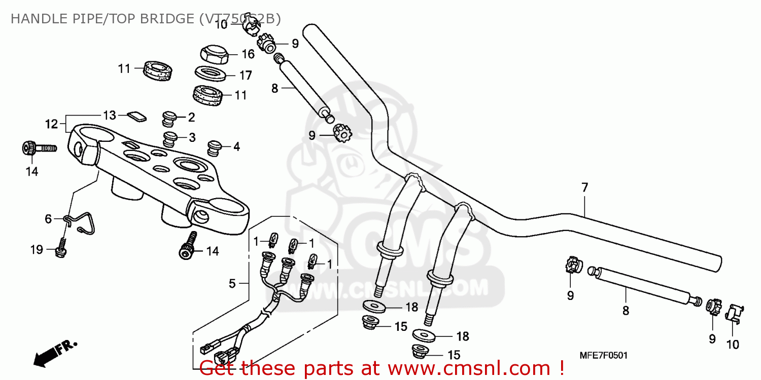 53300MFEA40: Bridge Assy,fork Honda - buy the 53300-MFE-A40 at CMSNL