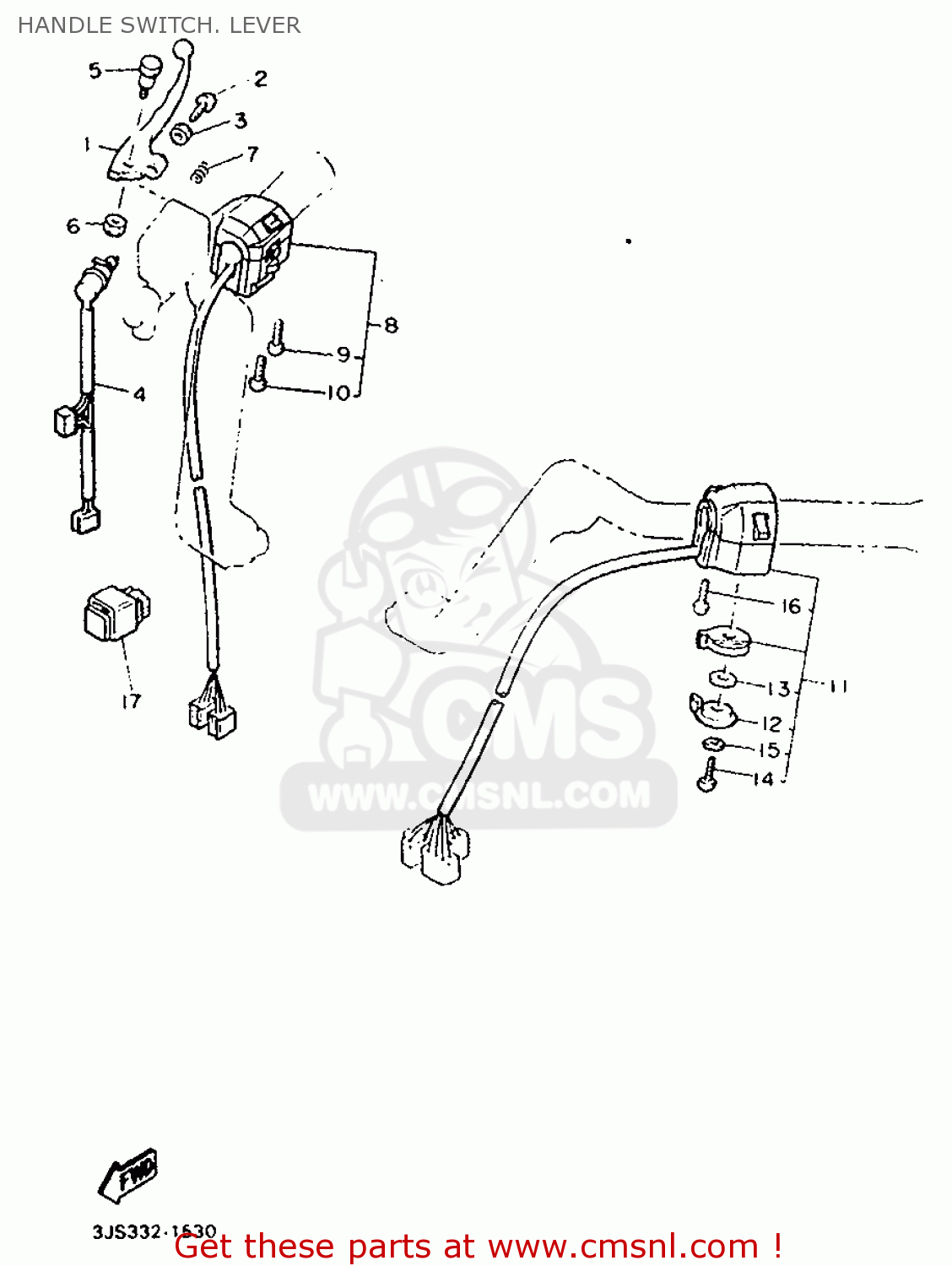 3JT8396900: Switch, Handle 5 Yamaha - buy the 3JT-83969-00 at CMSNL