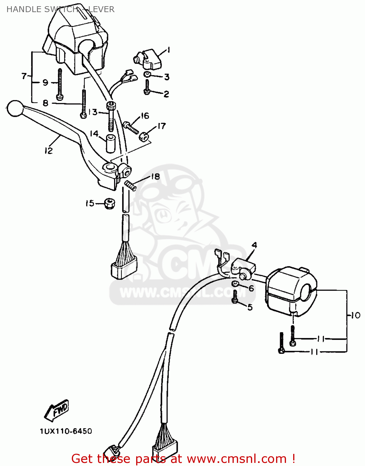1UX8397300: Switch, Handle 3 Yamaha - buy the 1UX-83973-00 at CMSNL