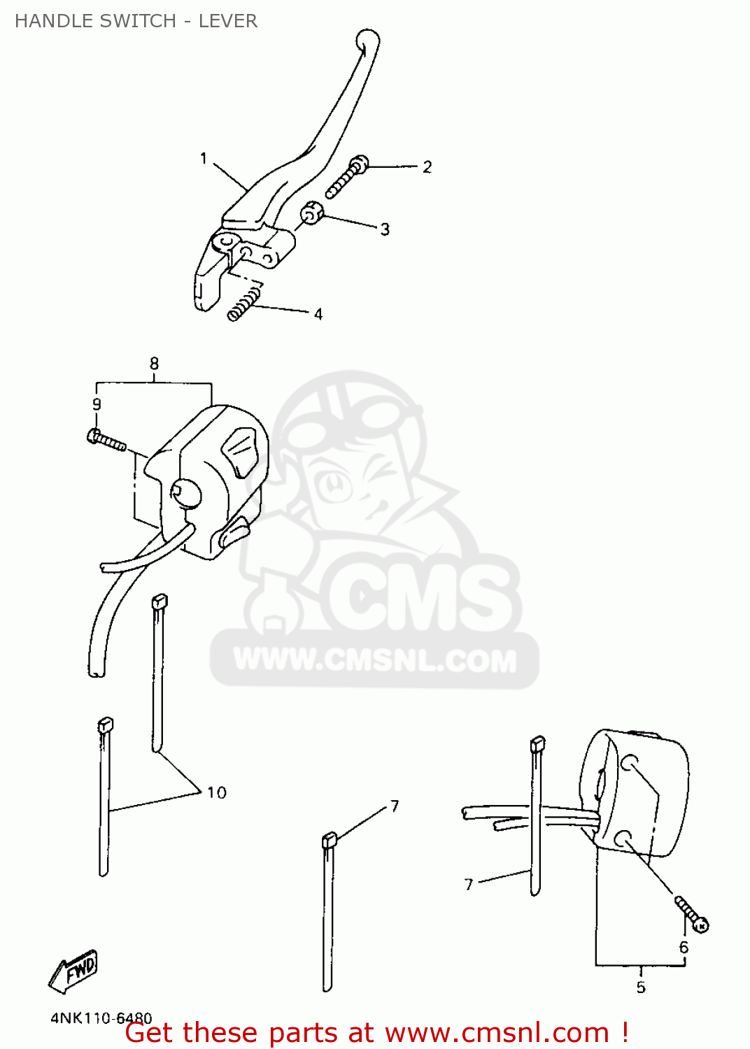 4NK8397310: Switch, Handle 3 Yamaha - buy the 4NK-83973-10 at CMSNL