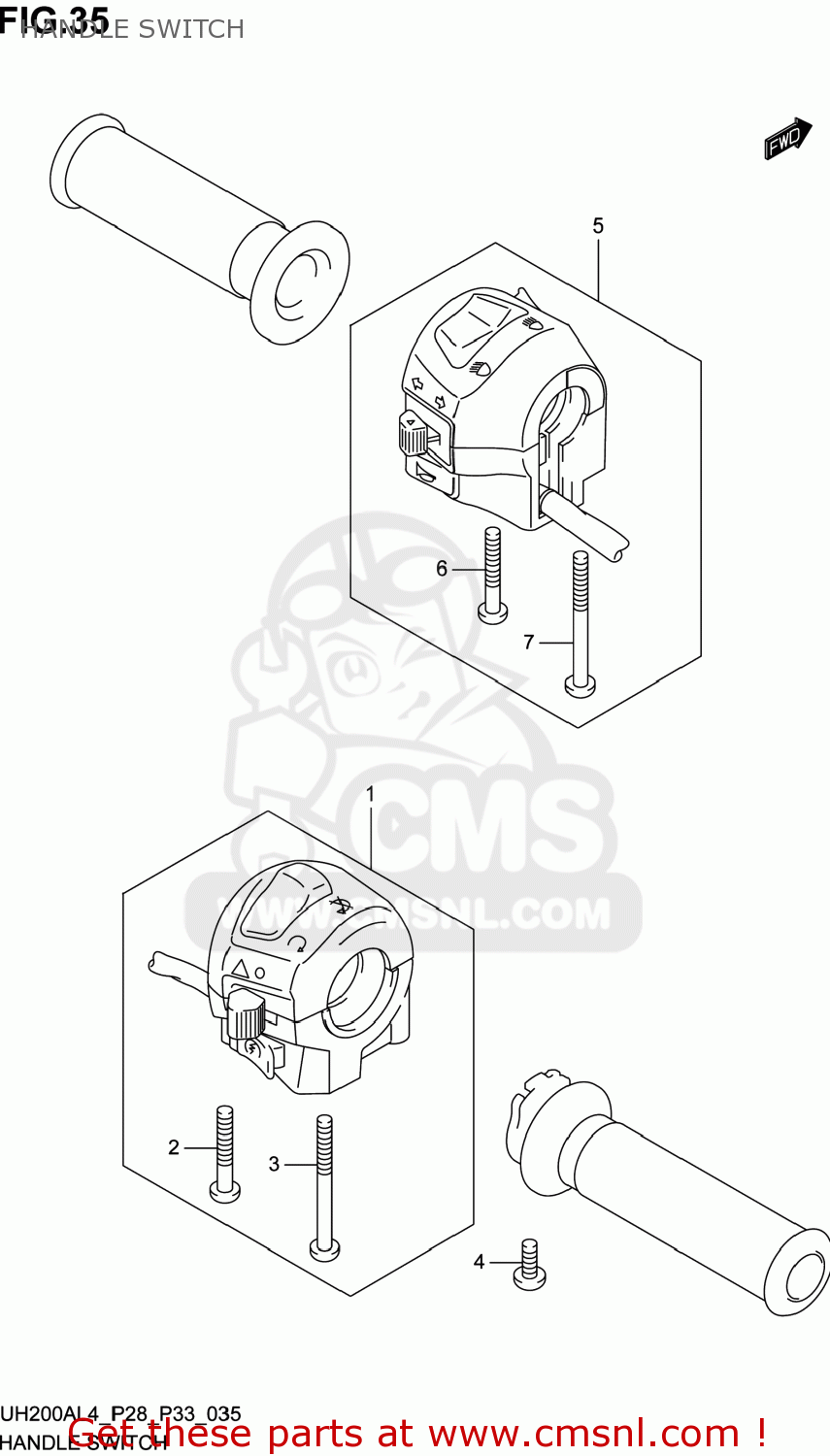 SWITCH ASSY,HANDLE,L for UH200A BURGMAN 2019 - order at CMSNL