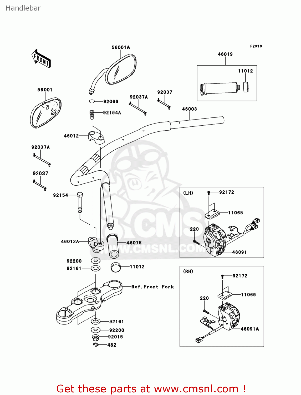 460030185: Handle Kawasaki - buy the 46003-0185 at CMSNL