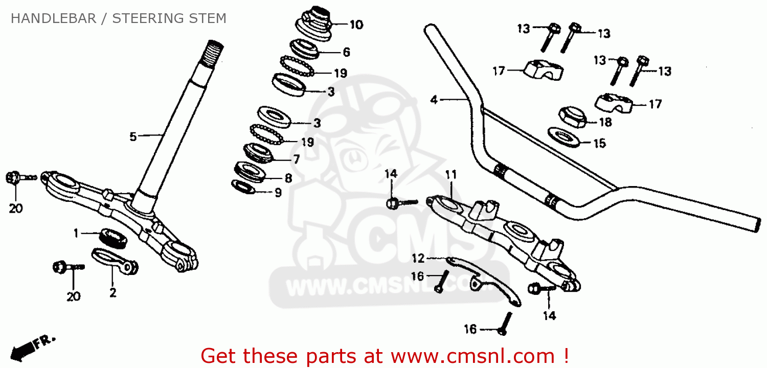 53200GN1000: Stem Comp.,steeri Honda - buy the 53200-GN1-000 at CMSNL