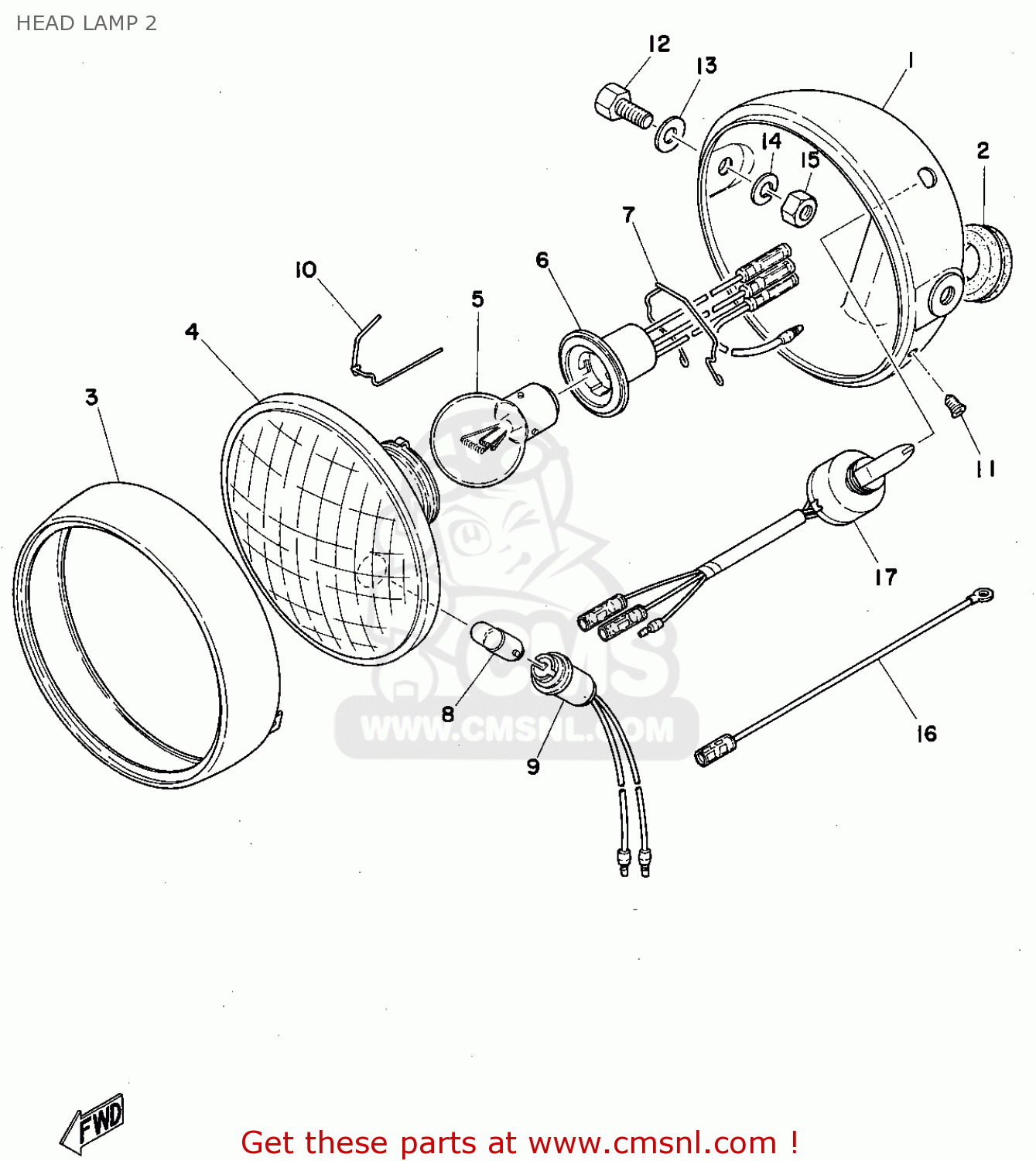 2908410321: Head Lamp Unit Assy (fran) Yamaha - buy the 290-84103-21 at ...