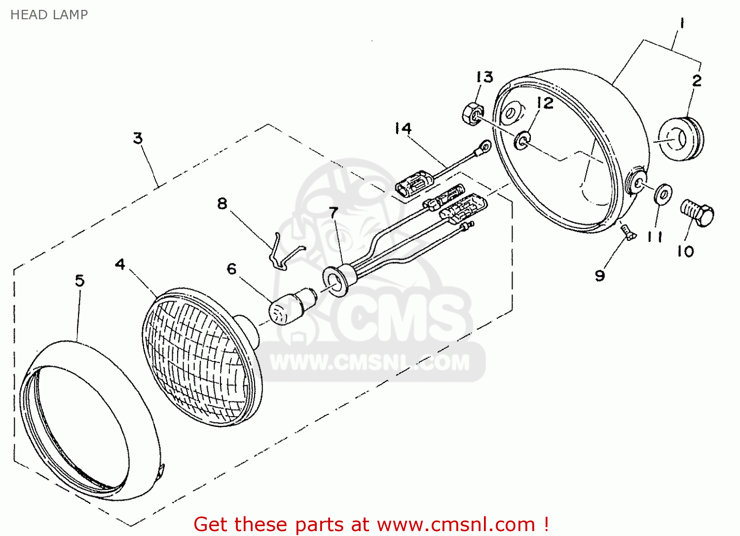 2608411000: Head Lamp Unit Assy Yamaha - buy the 260-84110-00 at CMSNL