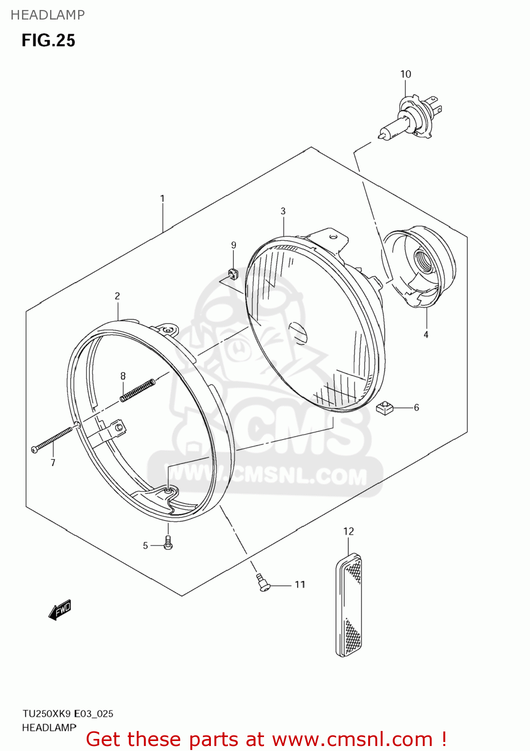 3595022H10: Reflex Reflector Assy,fr Side Suzuki - buy the 35950-22H10 ...