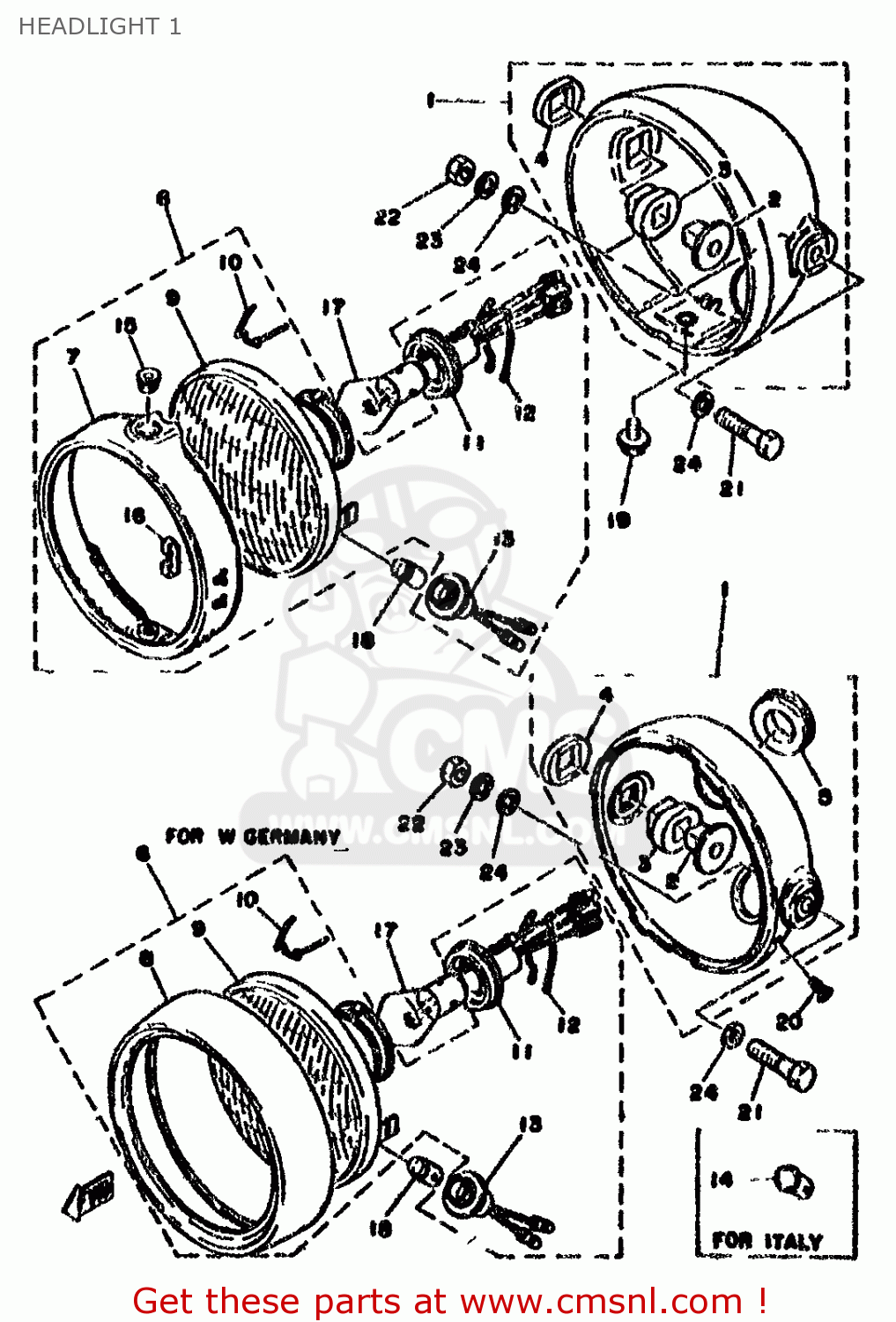 1R68411030: Head Lamp Unit Assy Yamaha - buy the 1R6-84110-30 at CMSNL