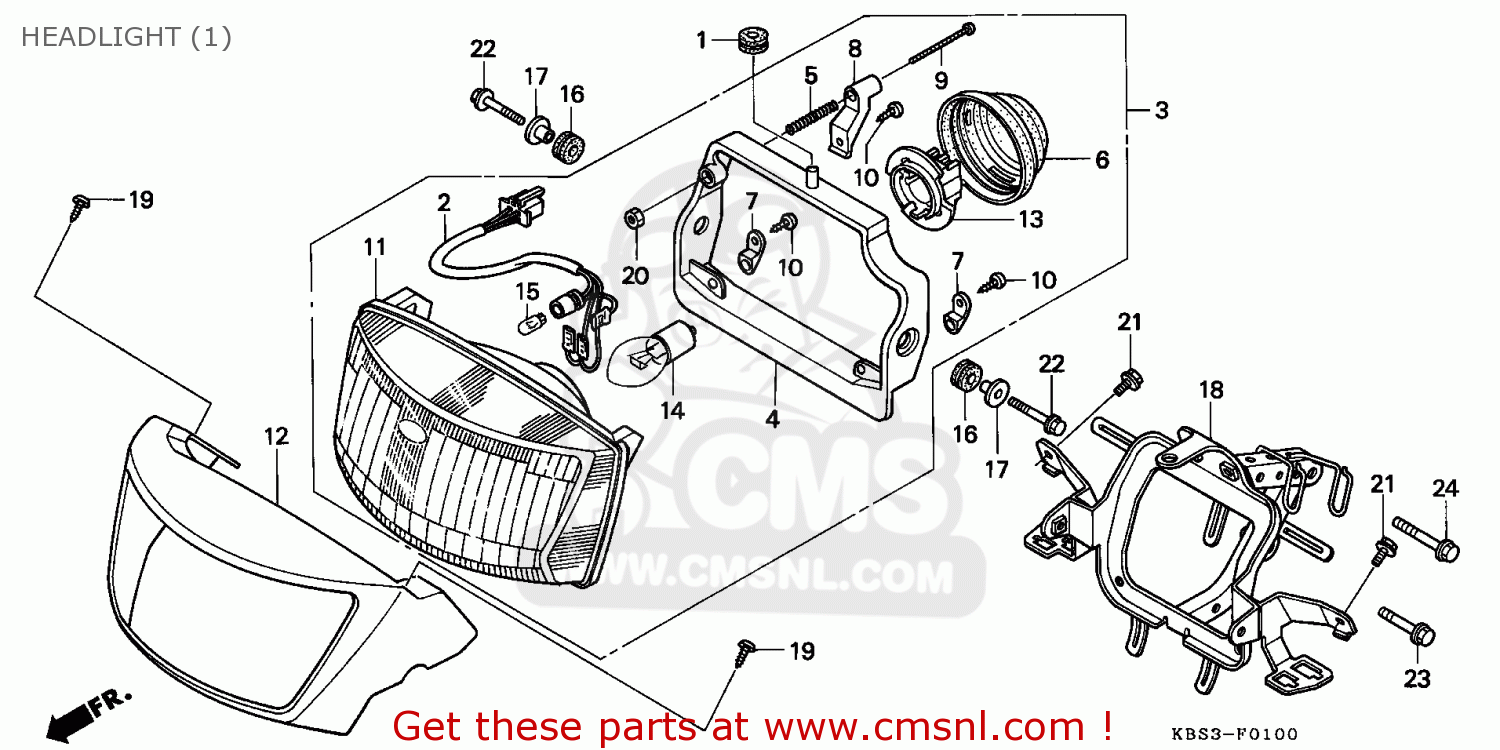 33102KBS900: Rim,headlight Honda - buy the 33102-KBS-900 at CMSNL