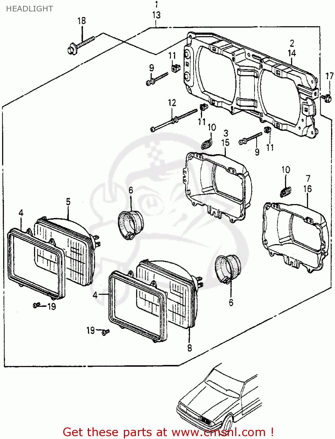 33100SA6775: Light Assy R Head Honda - buy the 33100-SA6-775 at CMSNL