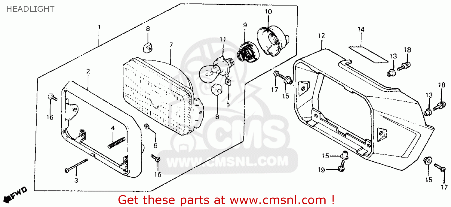 33100965003ZA: Headlight *r109* Honda - buy the 33100-965-003ZA at CMSNL