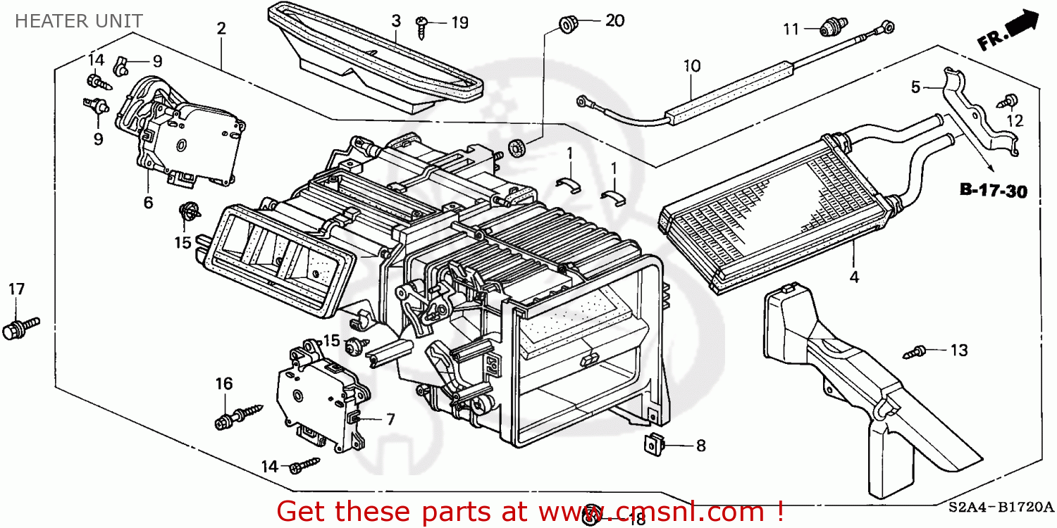 79100S2AA01: Heater Unit Assy. Honda - buy the 79100-S2A-A01 at CMSNL