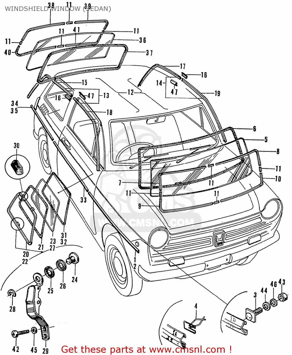 Honda A360 AUTOMATIC WINDSHIELD WINDOW (SEDAN) - buy WINDSHIELD WINDOW ...