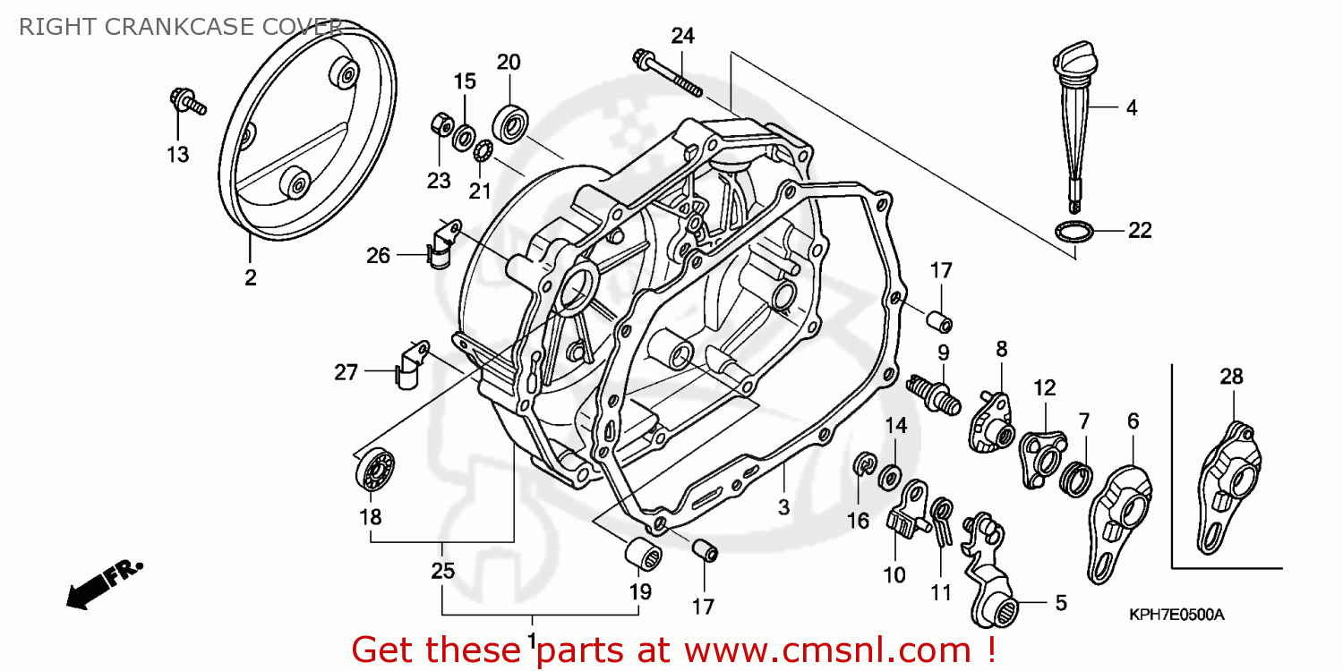 Honda ANF125 INNOVA 2007 (7) ENGLAND RIGHT CRANKCASE COVER - buy RIGHT ...
