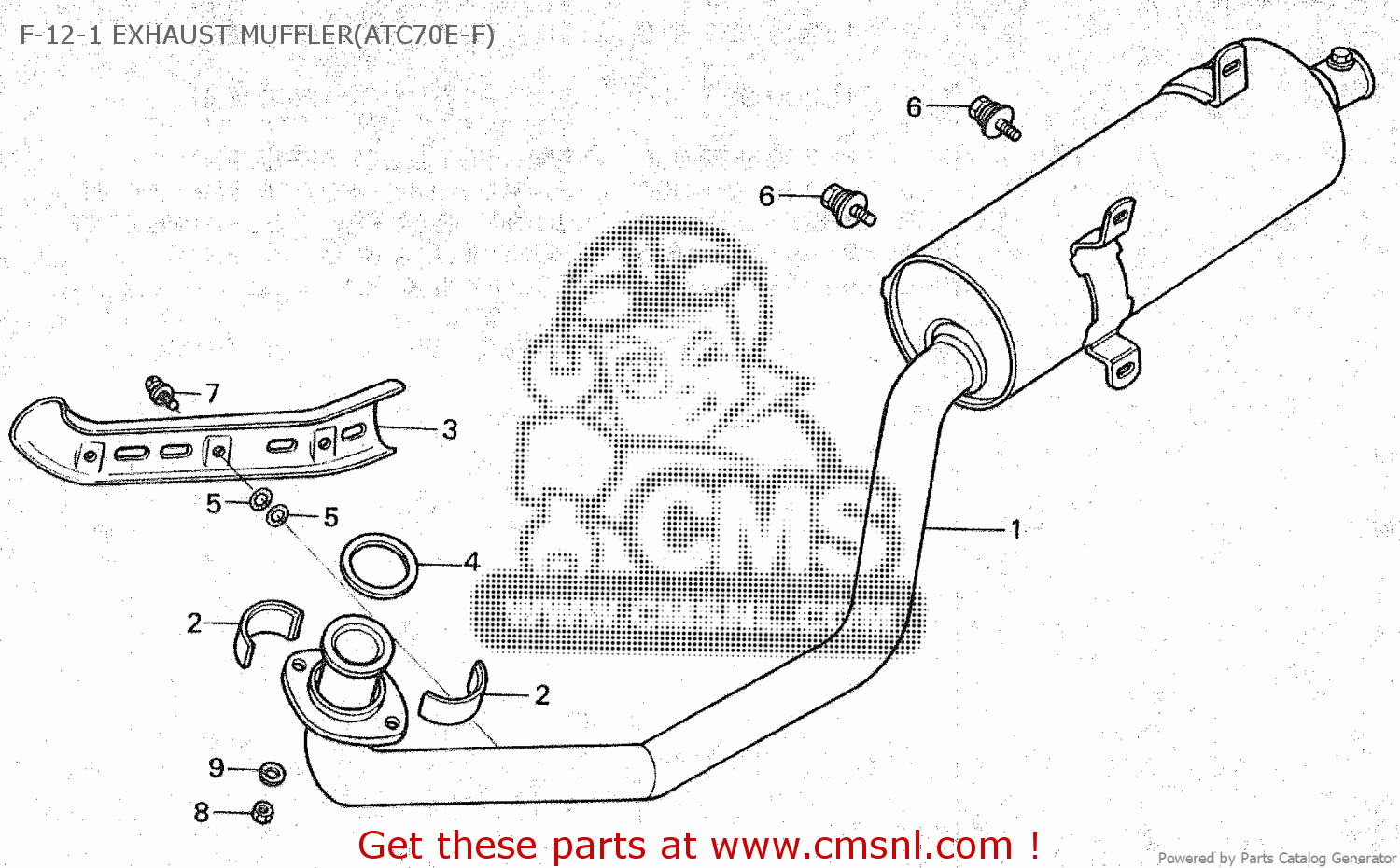 Honda ATC70 1984 (E) CANADA F-12-1 EXHAUST MUFFLER(ATC70E-F) - buy F-12 ...