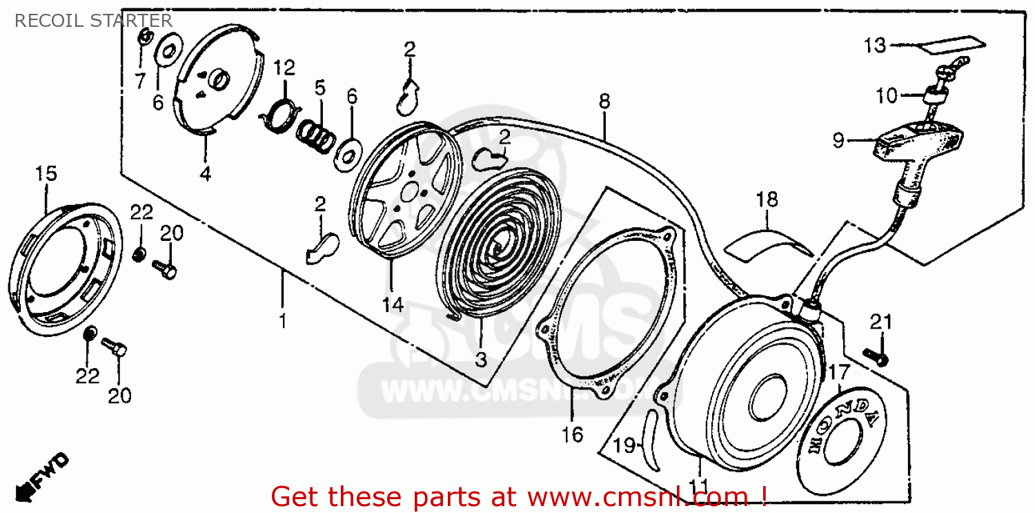 Honda Atc70 1985 (f) Usa Recoil Starter - schematic partsfiche