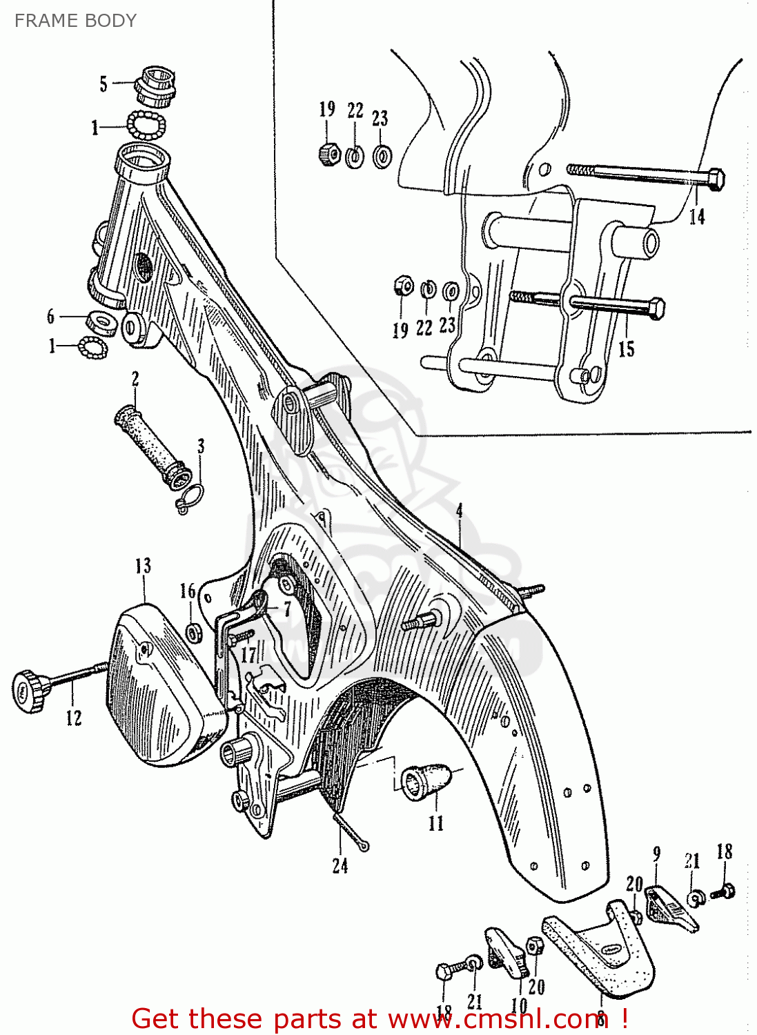 Honda C110 GENERAL EXPORT (140115) FRAME BODY - buy FRAME BODY spares ...
